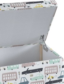 Čalouněná skříň barva béžová látka vzorované
