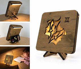 Li-Go Znamení "Blíženci" lampa 19x19cm provedení povrchu: černá s patinou