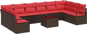 Set pohovek 11 ks Hnědá polyratan 3346574