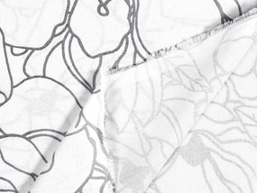 Biante Bavlněný závěs Sandra SA-271 Šedé designové květiny na bílém 140x230 cm