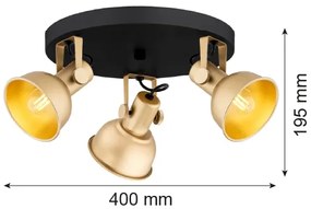 Argon 6243 - Bodové svítidlo LENORA 3xE14/7W/230V zlatá/černá