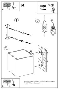 Sollux SL.0565 - Nástěnné svítidlo QUAD 1 1xG9/8W/230V antracit