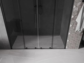 Mexen Velar Duo, posuvné sprchové dveře do otvoru 200 cm, 8mm šedé sklo, černá matná, 871-200-000-42-70