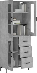 Skříň highboard betonově šedá 69,5x34x180 cm kompozitní dřevo 3198597