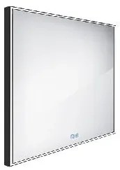 Nimco Zrcadla - Zrcadlo s LED osvětlením, 60x60 cm, dotykový senzor, černá ZPC 13066VX-90