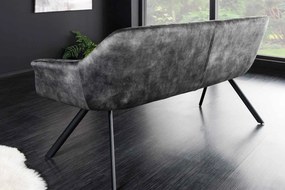 Designová lavice Vallerina 165 cm šedý samet