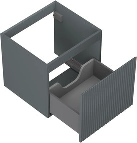 Mexen Rivel, koupelnová skříňka 50 cm, 1 zásuvka, drážkovaná, grafitová matná, 91A20-05047-1-BF66