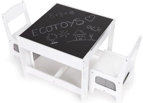 Dětská nábytková sestava dřevěný stůl + 2 židle