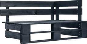 vidaXL Zahradní rohová lavice z palet dřevo [44698] Barva: Černá