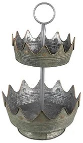 Dvoupatrový kovový podnos CROWN Clayre &amp; Eef 6Y4876