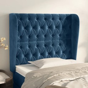 Čelo postele typu ušák tmavě hnědé 103x23x118/128 cm textil 3118338