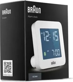Braun BC09 bílá / Digitální budík / DCF (Rádiem řízený) / 1x AA bateri