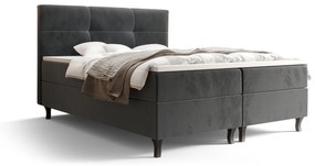 Manželská postel Boxspring 180 cm Lumba (tmavě šedá) (s matrací a úložným prostorem). 1046686