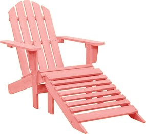 vidaXL Zahradní židle Adirondack s podnožkou masivní jedle [40859] Barva: Růžová