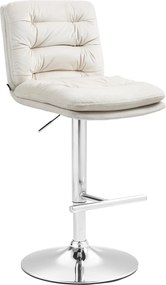 Barová židle Damar samet chromovaná konstrukce – krémová