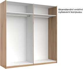 Skříň s posuvnými dveřmi 2,0x2,1 m (Dveře Lesklá Bílá) série N Asti