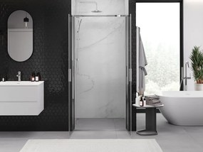 Mexen Exo, dvojité výklopné sprchové dveře, 120 cm, transparentní sklo, chrom, 814-120-000-01-00
