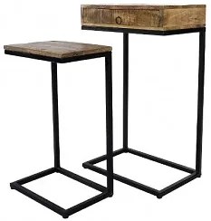 Odkládací stolek z mangového dřeva a oceli