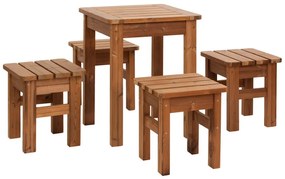 PROWOOD Dřevěný zahradní Nábytek SET S5 - stůl + 4 x stolička