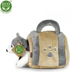 RAPPA Plyšový pes husky 13 cm s přepravkou / ECO-FRIENDLY / od 0 měsíc