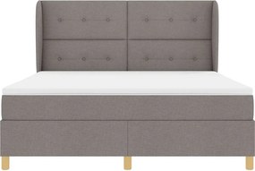Postel s boxspringem s čelo Taupe 200 x 180 cm textil 3340771