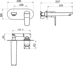 Novaservis Nobless Tina - Umyvadlová baterie pod omítku s tělesem, chrom, 38200,0