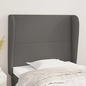Čelo postele typu ušák tmavě šedé 103x23x118/128 cm umělá kůže 3117764