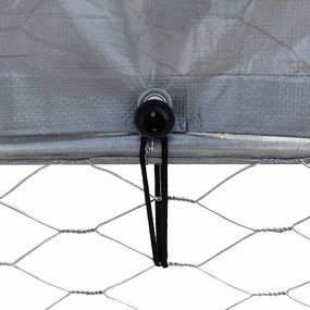 Kotec pro psy se střechou a dvířky stříbrný pozinkovaná ocel 3294908