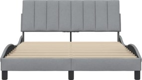 Rám postele bez matrace Hanko světle šedý 140 x 190 cm textil 3310384