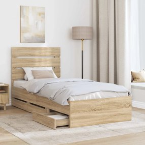 Rám postele se zásuvkou Sonoma dub 75 x 190 cm Inženýrské dřevo 3411869