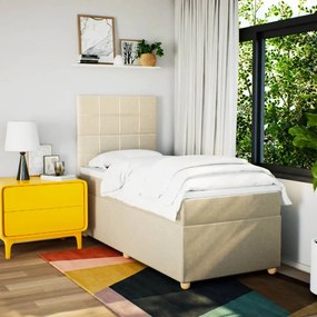 Box spring postel s matrací krémová 80 x 200 cm textil 3291112