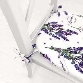Biante Oblý podsedák PML-084 Lavender - 39x37x3 cm