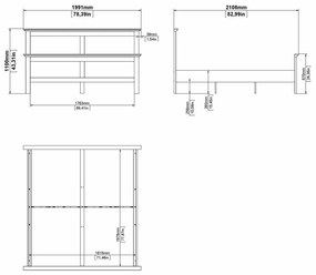 Tvilum Postel Provence 703 180x200 šedá