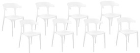 Sada 8 jídelních židlí bílé GUBBIO Beliani