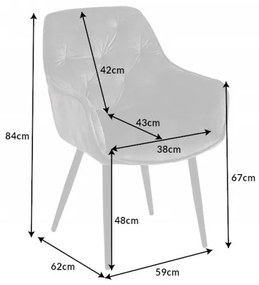 Šedozelená sametová židle Milano