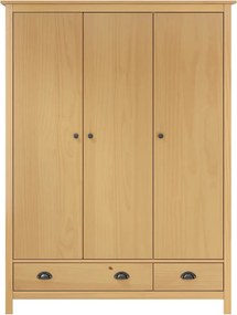 Trojkřídlá šatní skříň Hill 127x50x170 cm masivní borové dřevo 288951