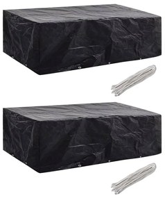 Plachty na zahradní nábytek 2 ks polyratan 10 oček 300 x 140 cm 279124