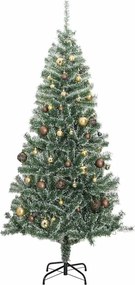 Umělý vánoční stromek s 300 LED a sadou koulí zasněžený 240 cm 3210127