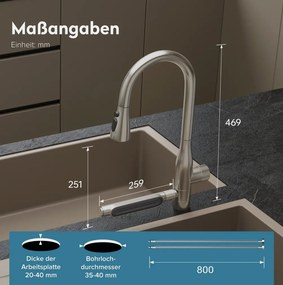 design kuchyňská baterie DOPORRO Bogen 2 - nerez a vodopád