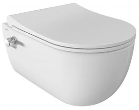 BOCCHI V-Tondo - WC závěsné 545x360 mm, Rimless + bidetový set + slim sedátko, Soft Close - SET, bílá lesklá