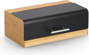 Zeller Present Bambusový chlebník s černým kovovým víkem, 36,3 x 20 x 13,5 cm