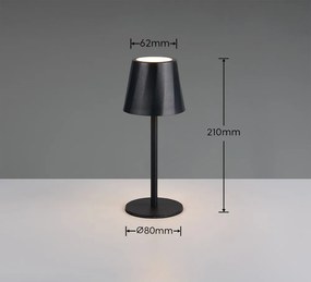 Matně černá LED stolní lampa s kovovým stínidlem (výška 21 cm) Diaz – Reality