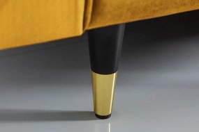 Designová sedačka Adan 225 cm hořčicově-žlutý samet