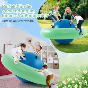 Costway Nafukovací kupolová houpačka pro děti 223 cm velká – modrá a zelená