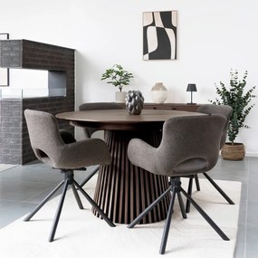 Kulatý rozkládací jídelní stůl s deskou v dubovém dekoru ø 120 cm Osaka – House Nordic
