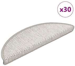 Samolepící nášlapy na schody vzhled sisal 30ks 56x17x3cm béžové 3365858