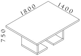 Manažerský konferenční stůl SOLID 180/240cm, s nohami ve tvaru L