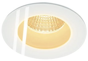 SLV Patta-F, zápuštěná bodovka IP 65, 12W LED 3000K, bílá, prům.8,3cm