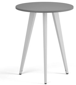 Konferenční stůl PRIMO VIBE, průměr 60 cm, bílá podnož, grafit