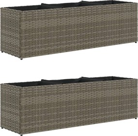 Zahradní truhlíky se 3 květináči 2 ks šedé 105 x 30 x 32 cm 3210524